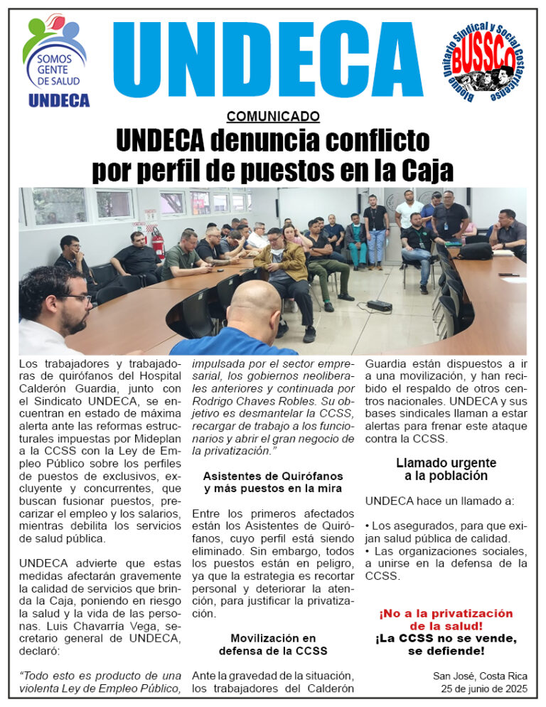 UNDECA denuncia conflicto por perfil de puestos en la Caja – UNDECA ...